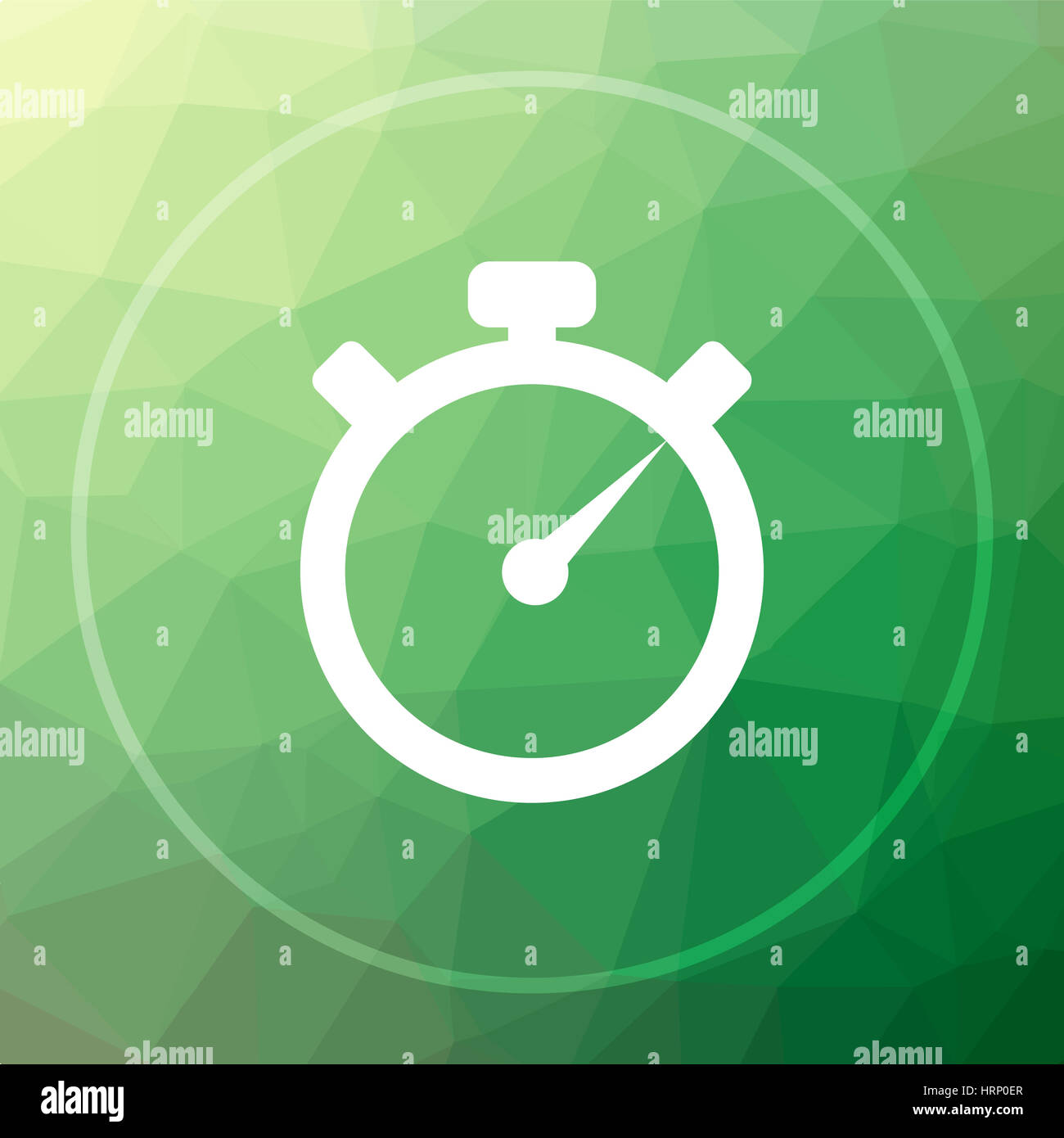 Timer icon. Timer website button on green low poly background Stock ...