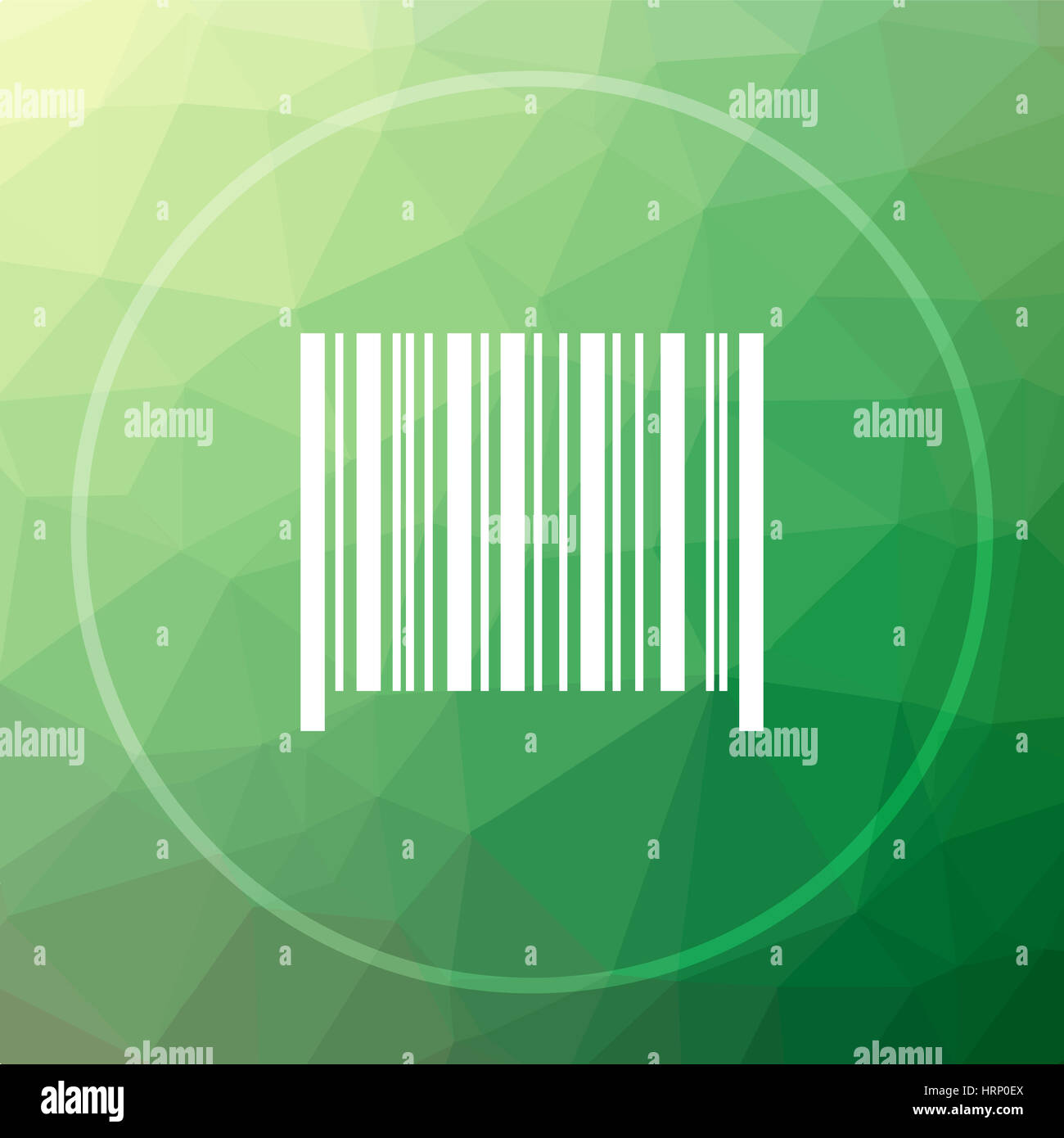 Barcode icon. Barcode website button on green low poly background Stock ...