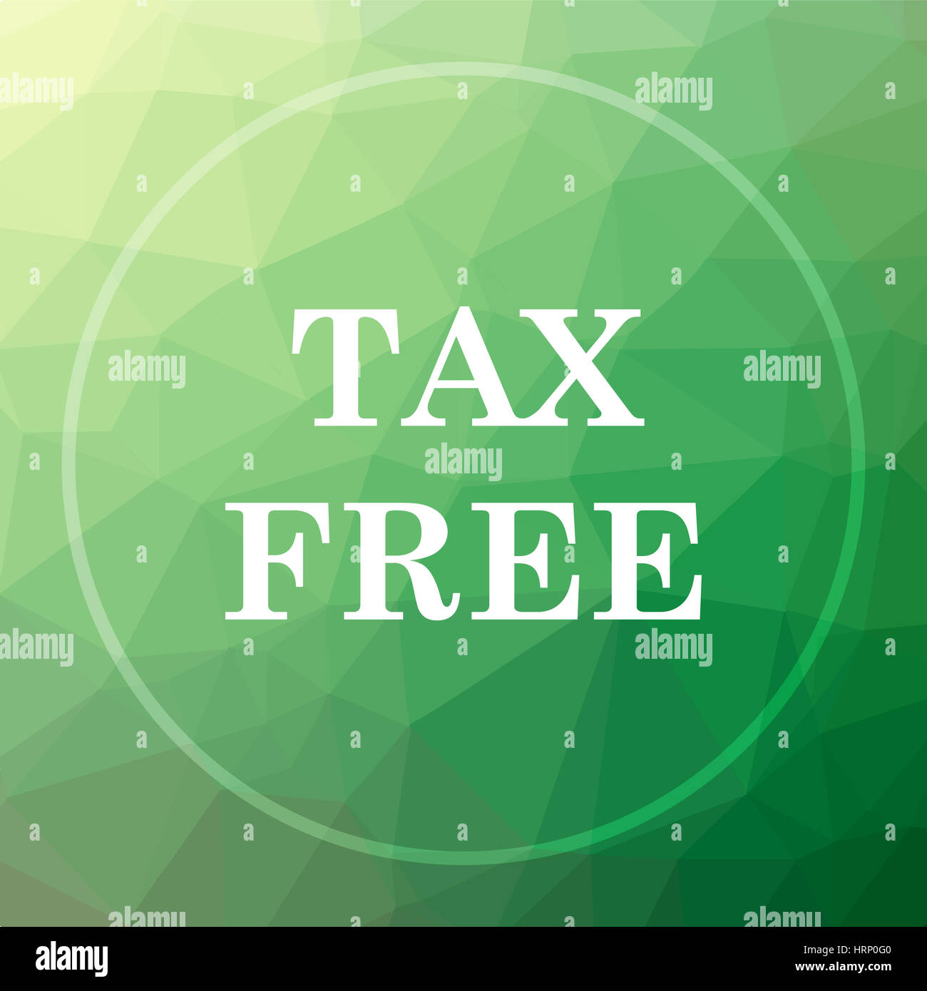 Tax free icon. Tax free website button on green low poly background ...