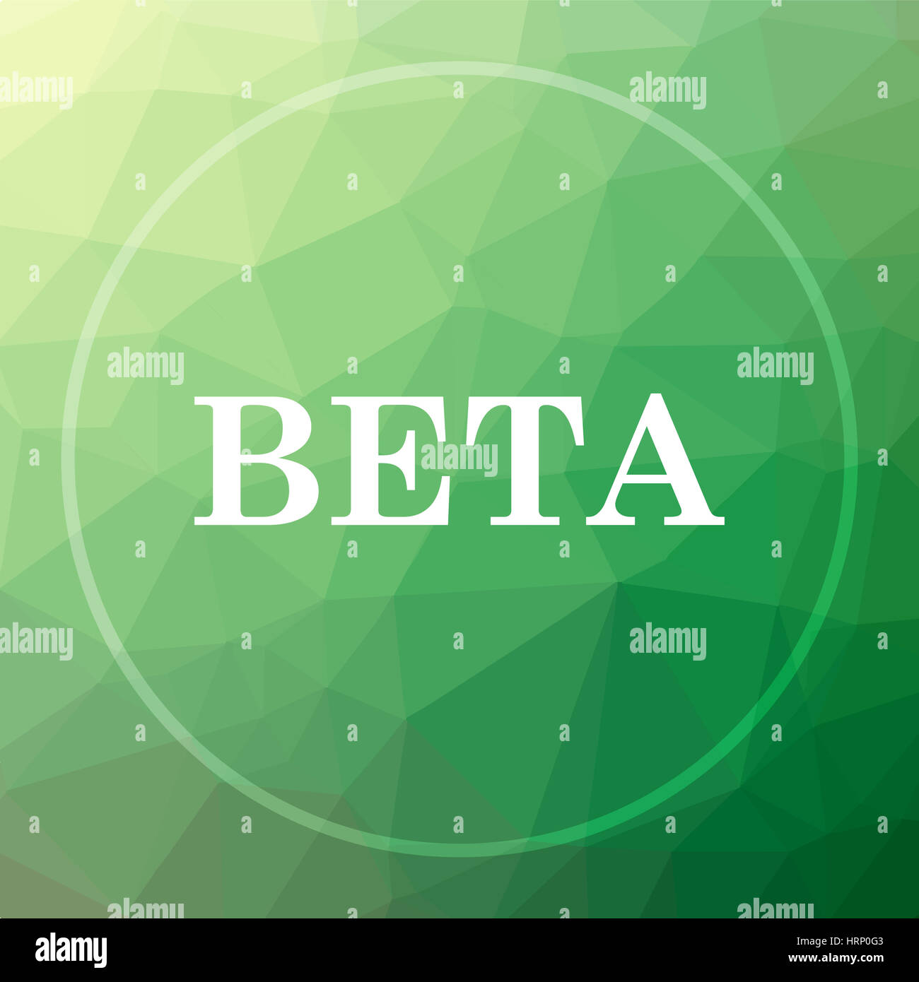 Beta icon. Beta website button on green low poly background Stock Photo ...