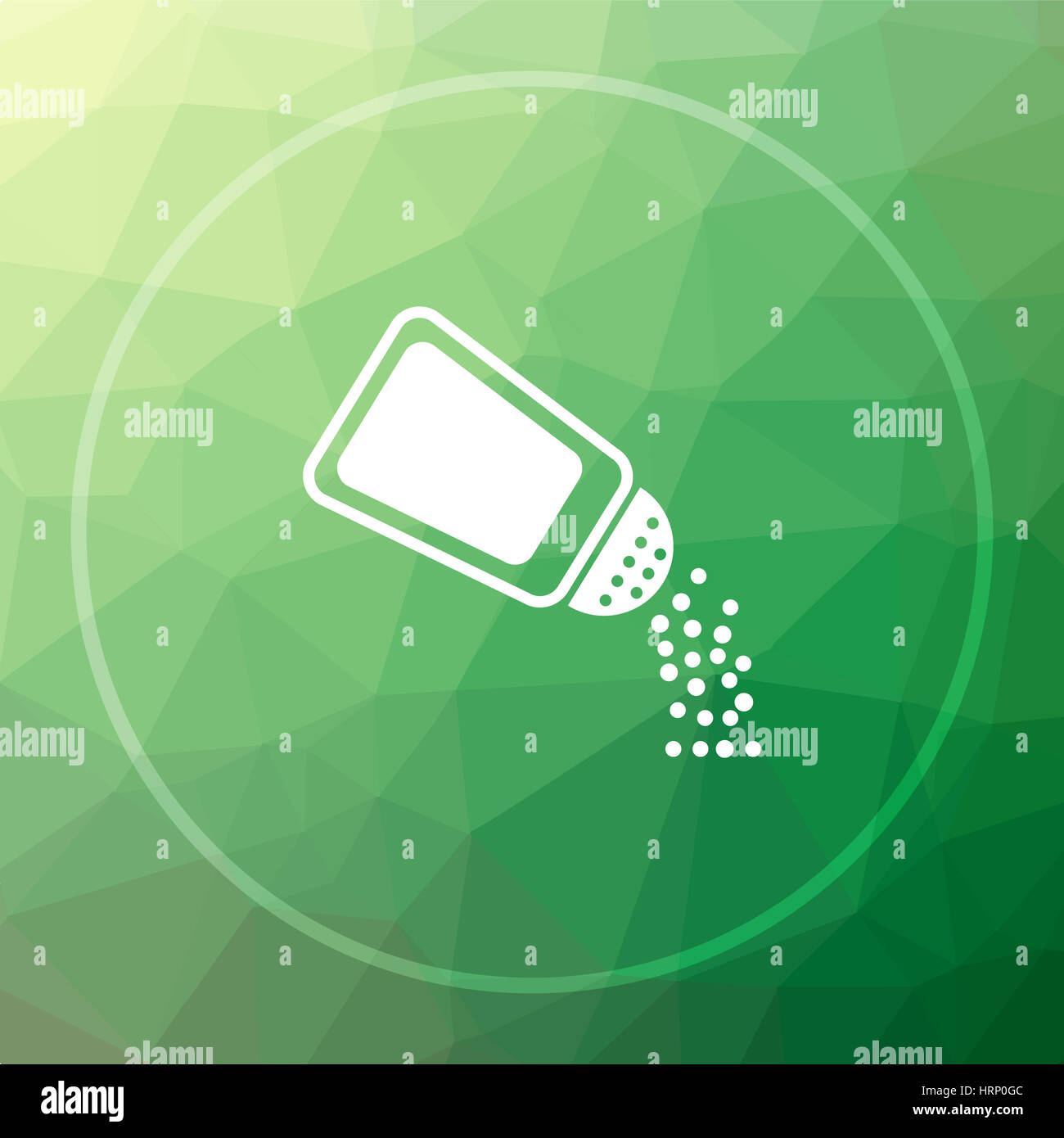 Salt icon. Salt website button on green low poly background Stock Photo ...