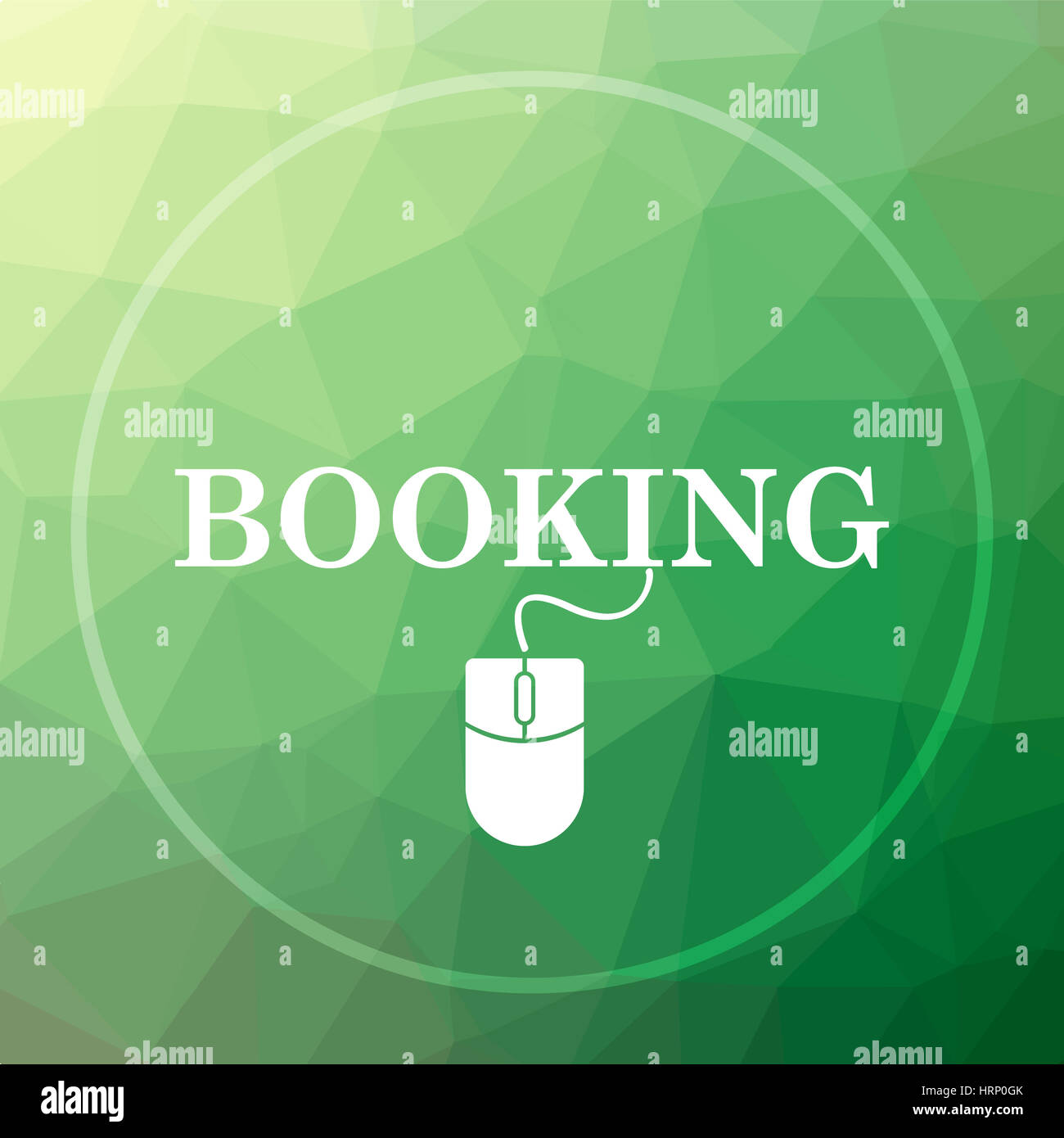 Booking icon. Booking website button on green low poly background Stock ...