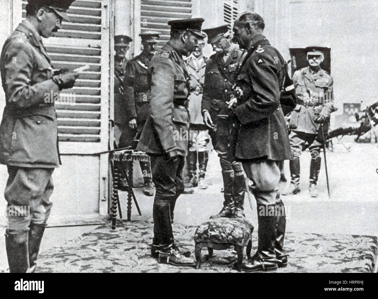 WWI, King George Knighting General Monash, 1918 Stock Photo - Alamy
