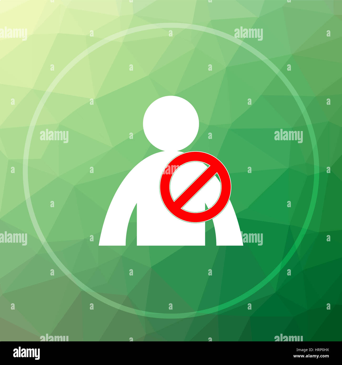 User offline icon. User offline website button on green low poly ...
