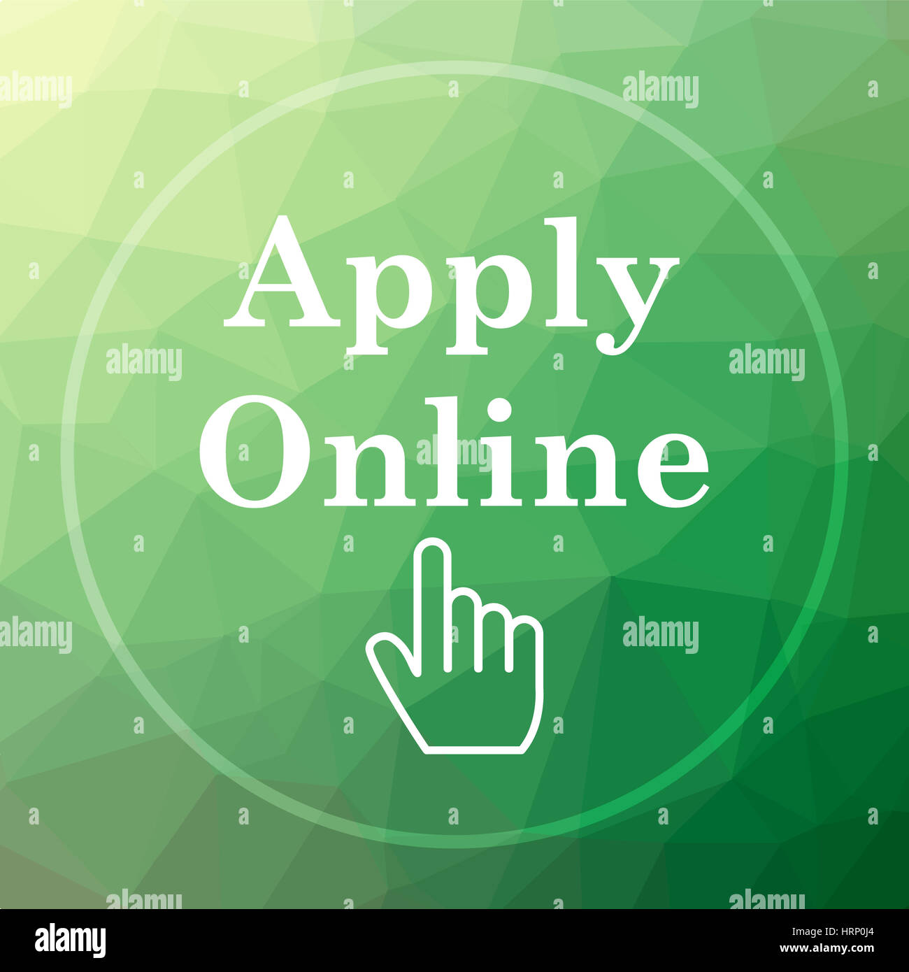 Apply online icon. Apply online website button on green low poly ...