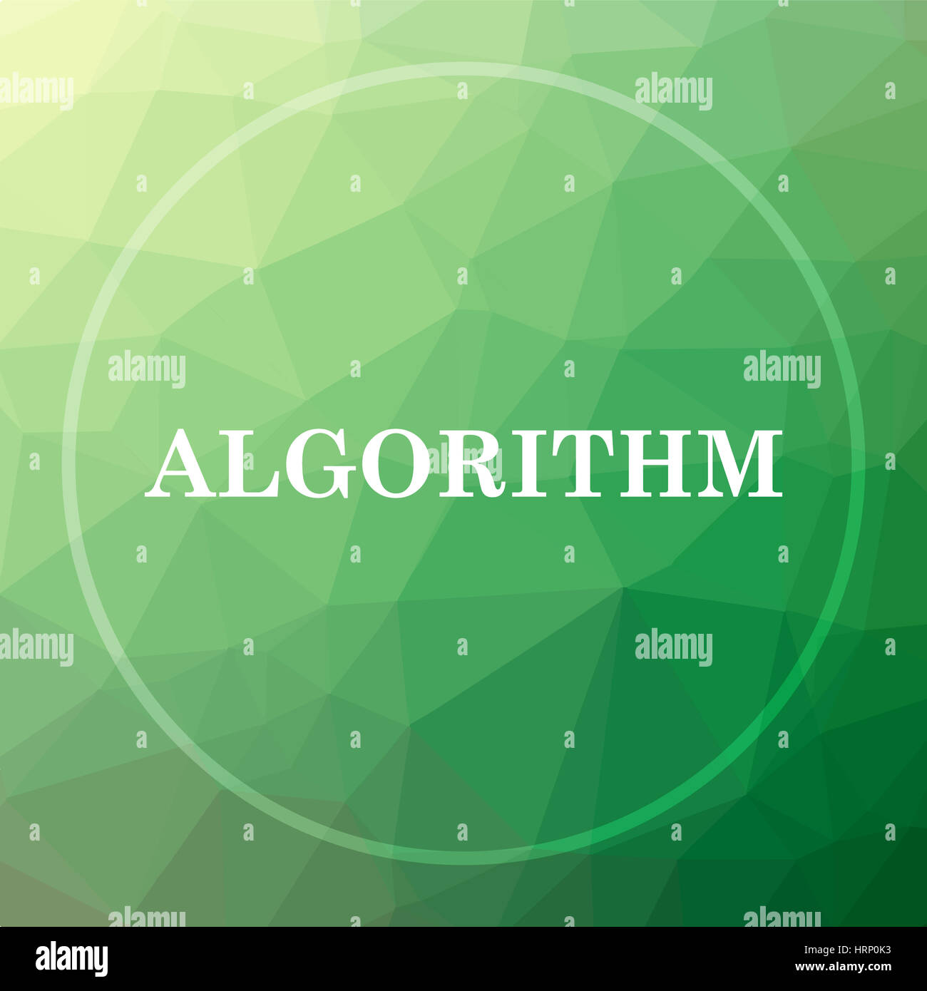 Algorithm icon. Algorithm website button on green low poly background ...