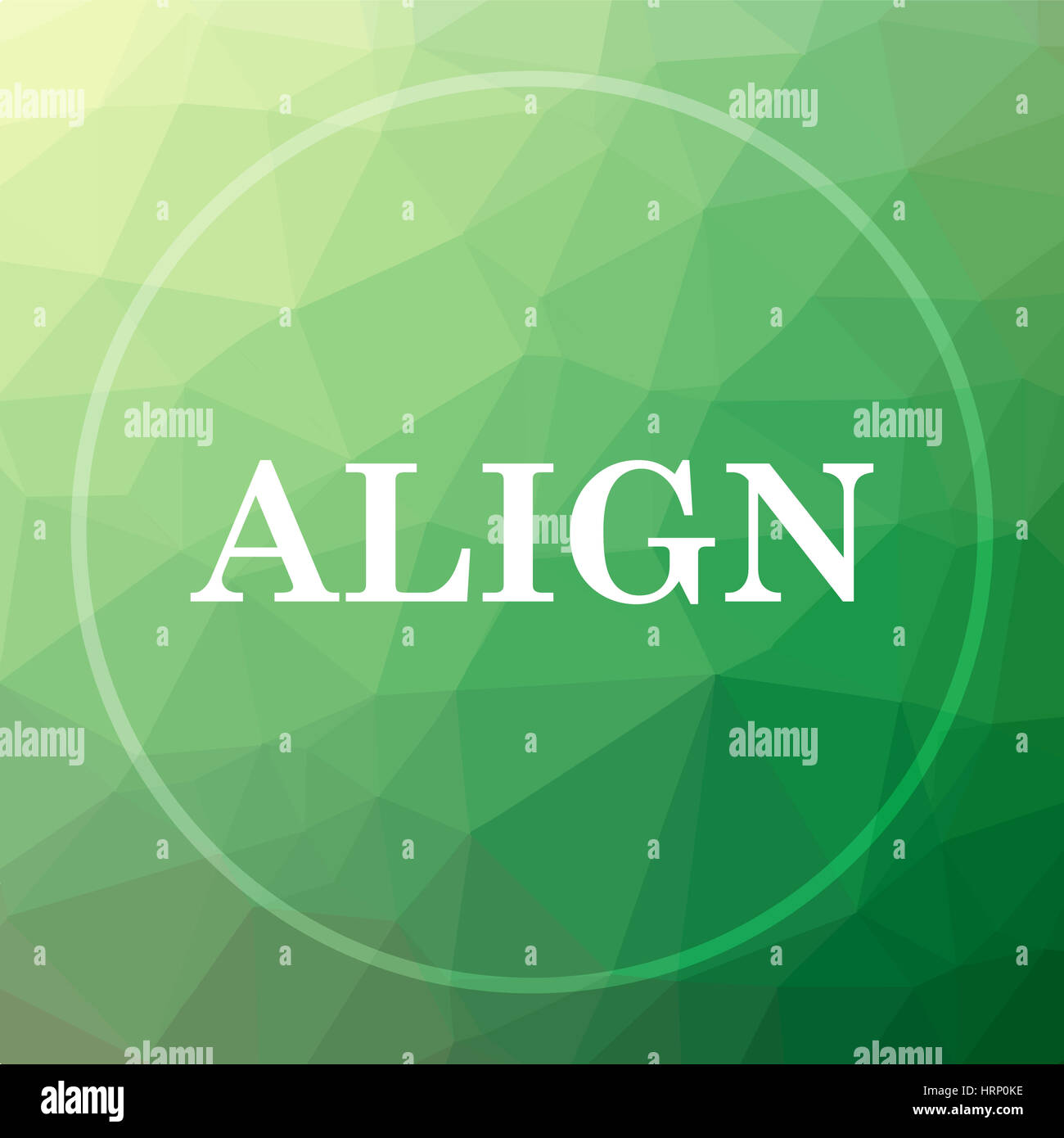 Align icon. Align website button on green low poly background Stock ...