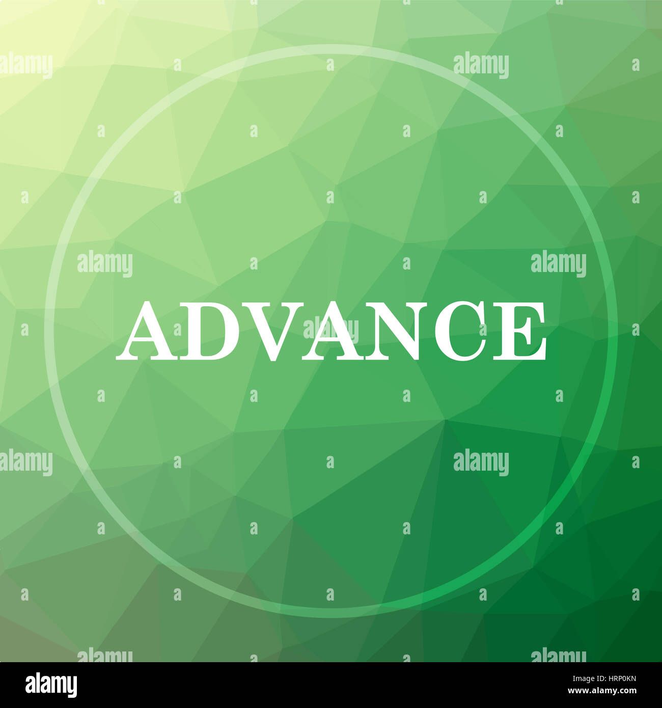 Advance icon. Advance website button on green low poly background Stock ...