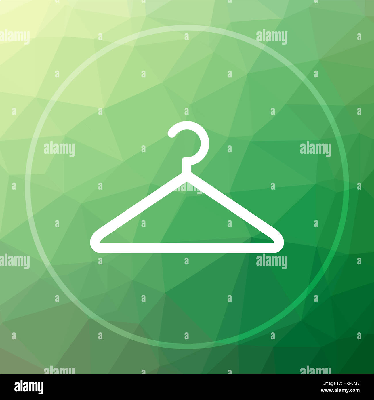 Hanger icon. Hanger website button on green low poly background Stock ...