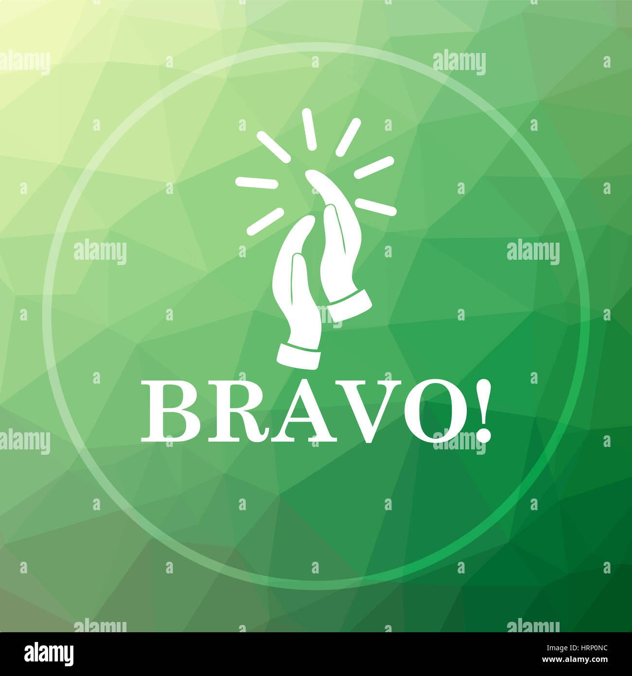 Bravo icon. Bravo website button on green low poly background Stock ...