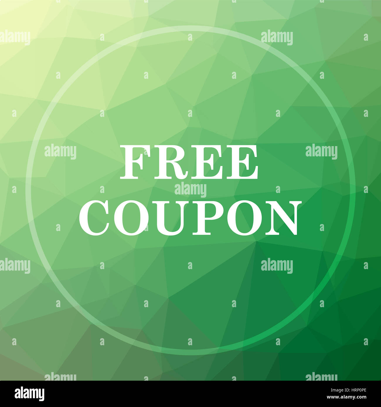 Free coupon icon. Free coupon website button on green low poly ...
