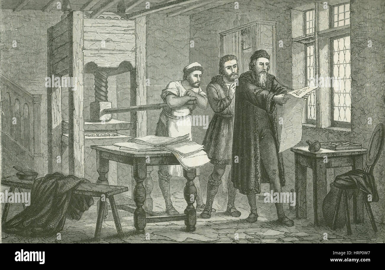 Medieval printing press gutenberg hi-res stock photography and images ...