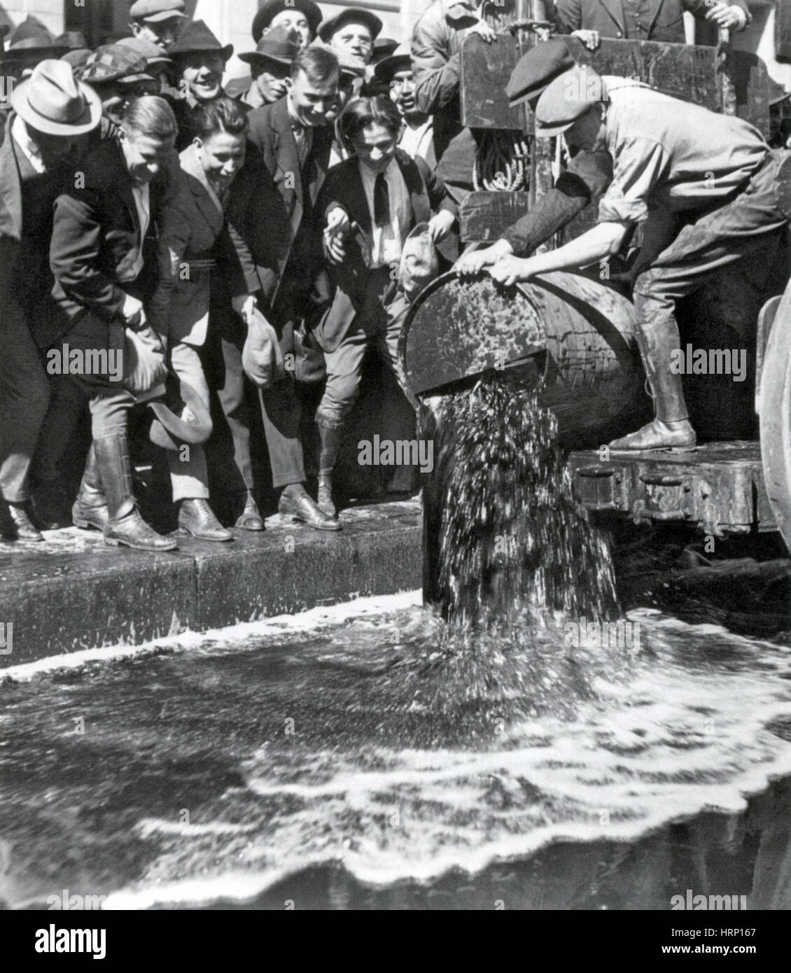 Prohibition, Dumping Kegs of Liquor, 1920 Stock Photo - Alamy