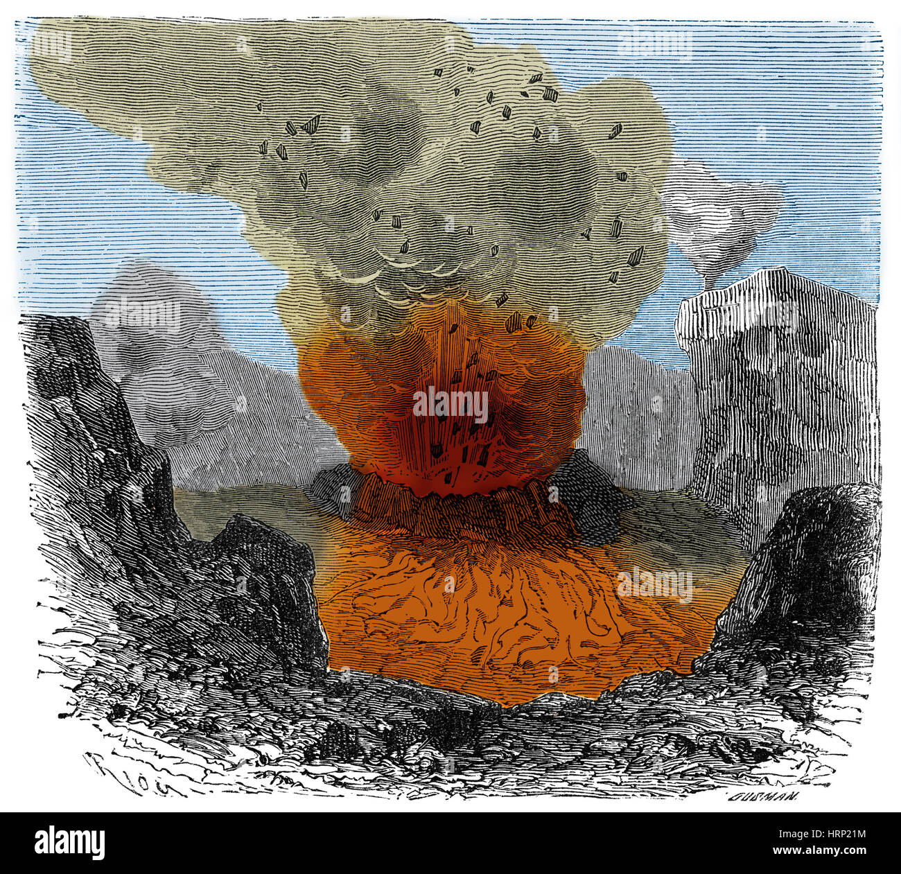 Mount vesuvius engraving hi-res stock photography and images - Alamy