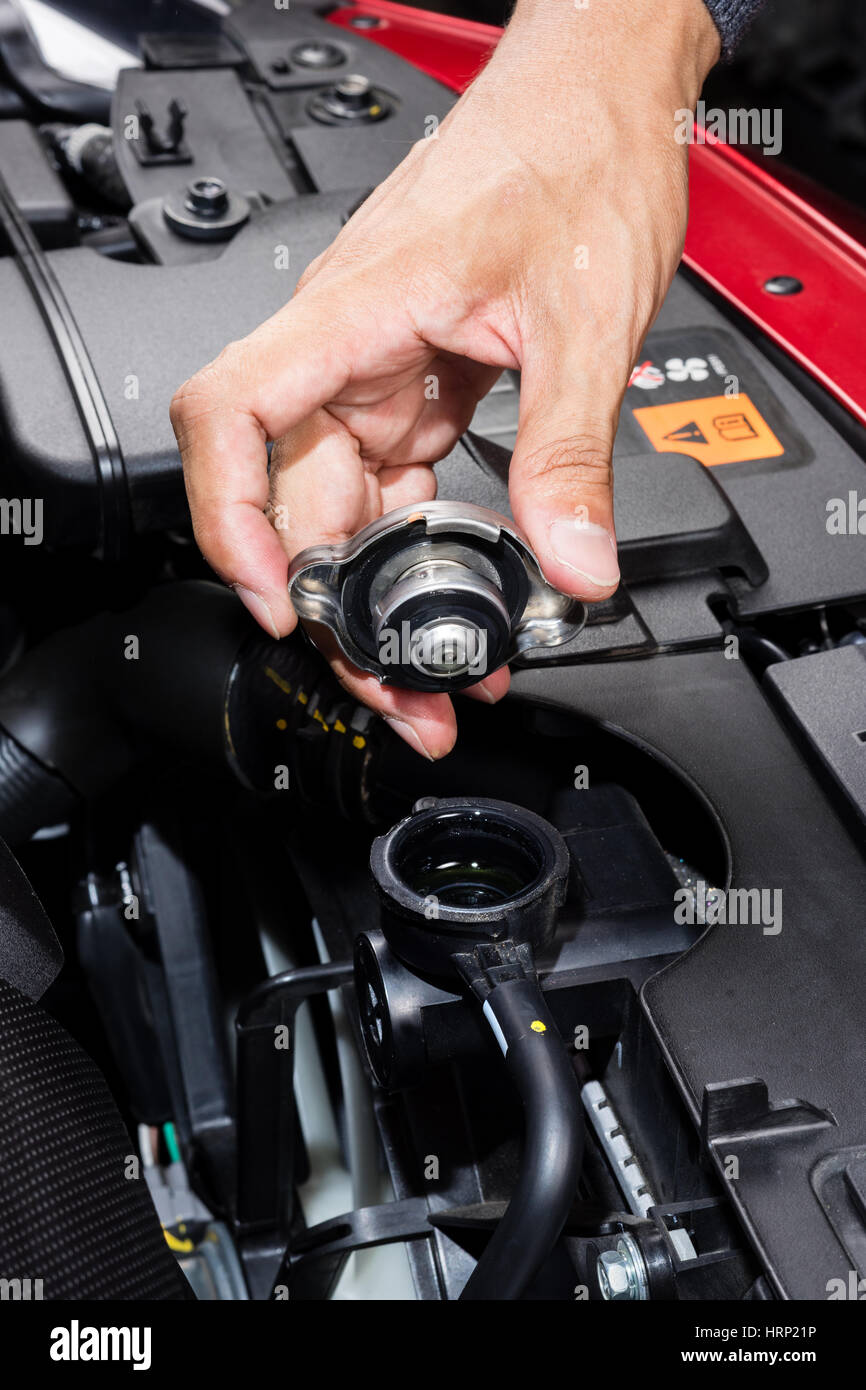coolant system in the car, car maintenance concept Stock Photo - Alamy