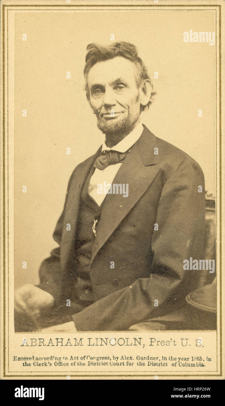 Abraham Lincoln's Last Portrait Sitting, 1865 Stock Photo - Alamy