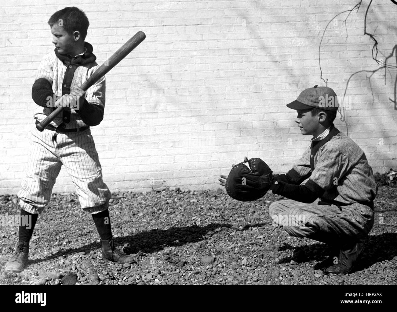Vintage Kids Playing Baseball
