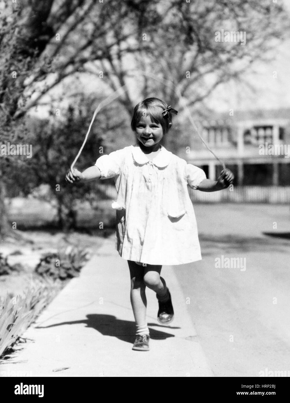 Skip rope girl Black and White Stock Photos & Images - Alamy