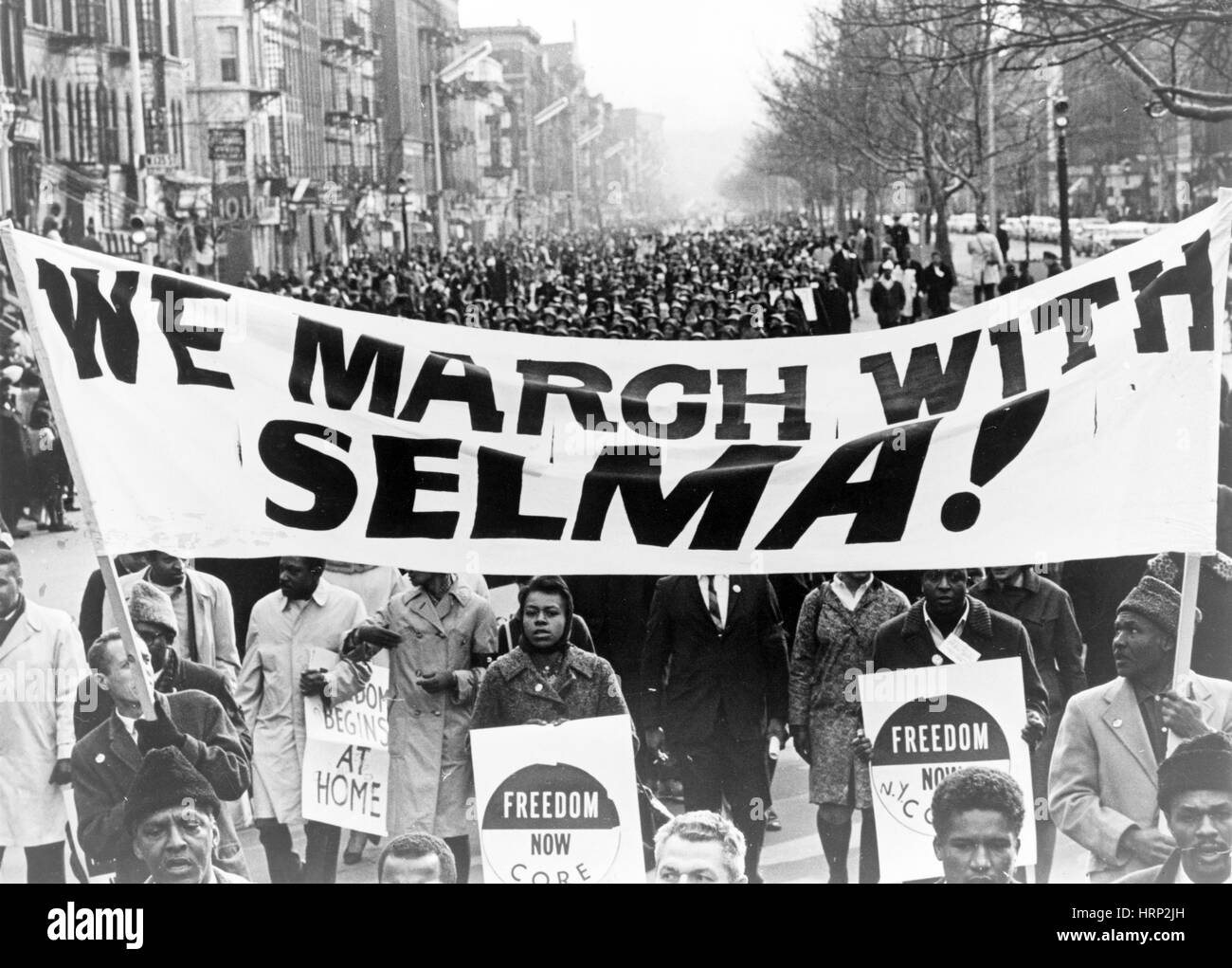 Voting rights march or demonstration Black and White Stock Photos ...