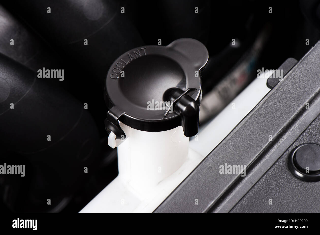 coolant container in engine room, car maintenance concept Stock Photo ...