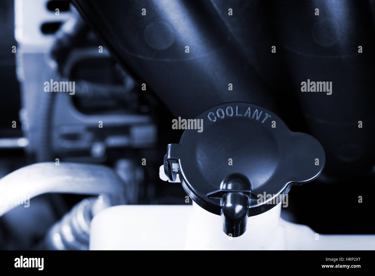 coolant container in engine room, car maintenance concept Stock Photo ...
