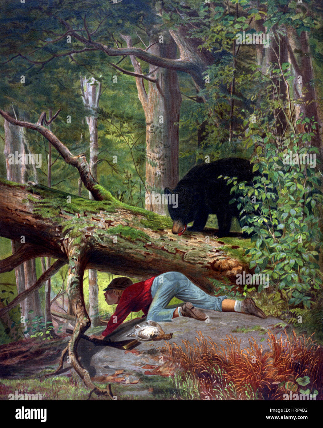 Who's Hunting Who?, 1872 Stock Photo - Alamy