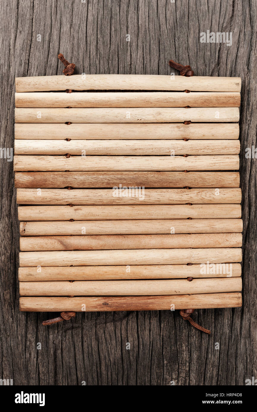 wooden background, wooden mat on wooden table Stock Photo - Alamy