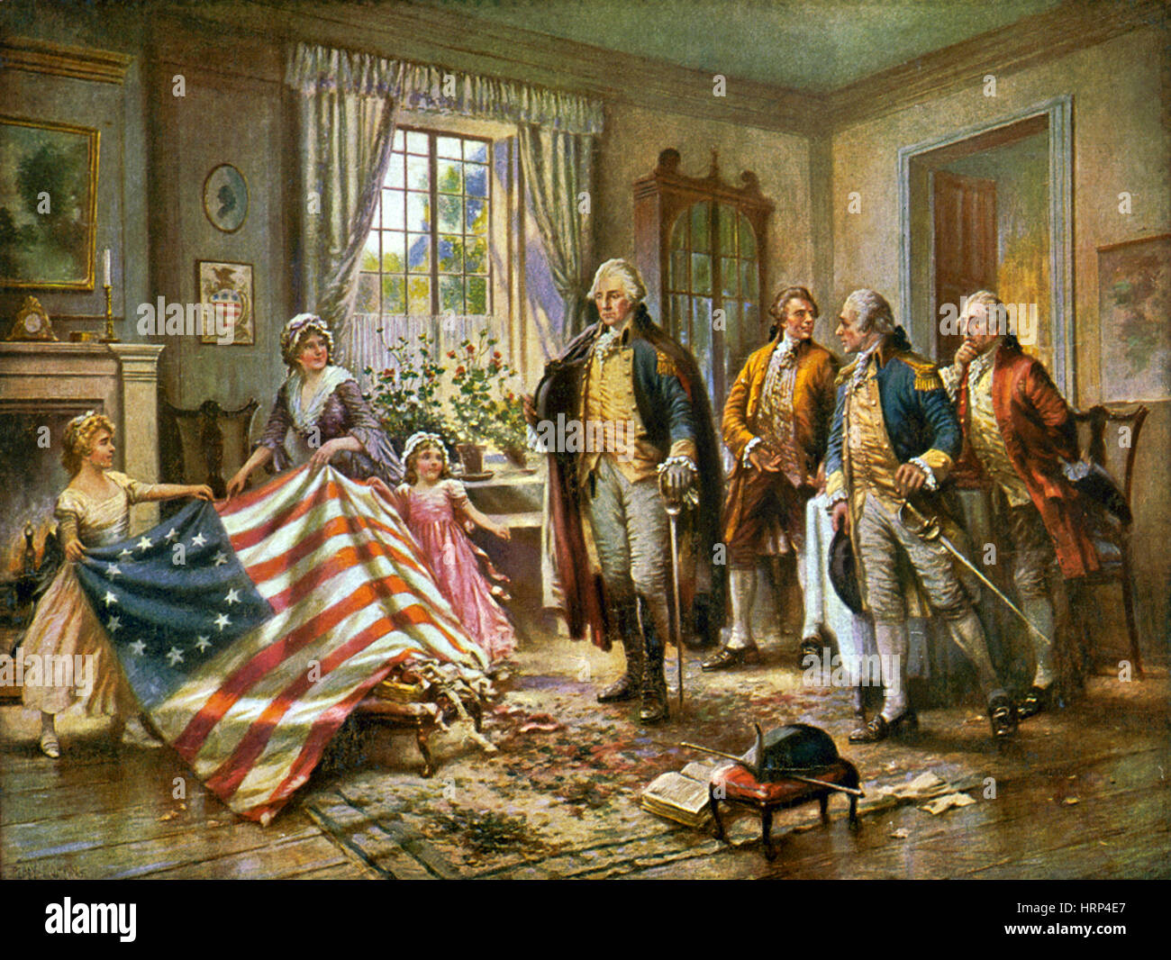 1777 george washington flag hi-res stock photography and images - Alamy