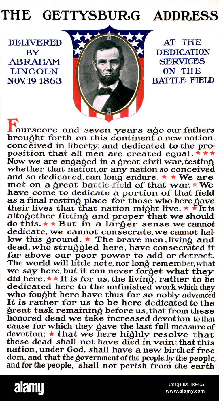 Abraham lincolns gettysburg address hi-res stock photography and images ...