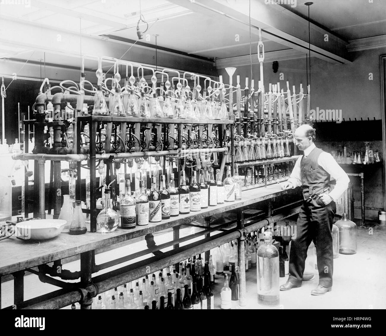 Prohibition Chemist Tests Bootleg Whiskey, 1920 Stock Photo - Alamy