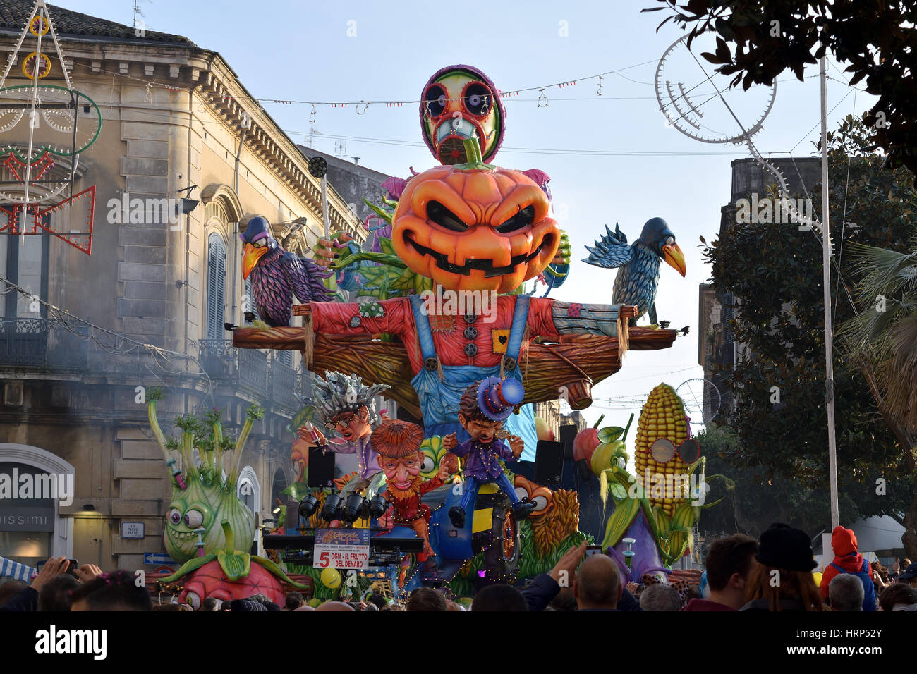Acireale (CT), Italy - February 28, 2017: allegorical float, depicting ...