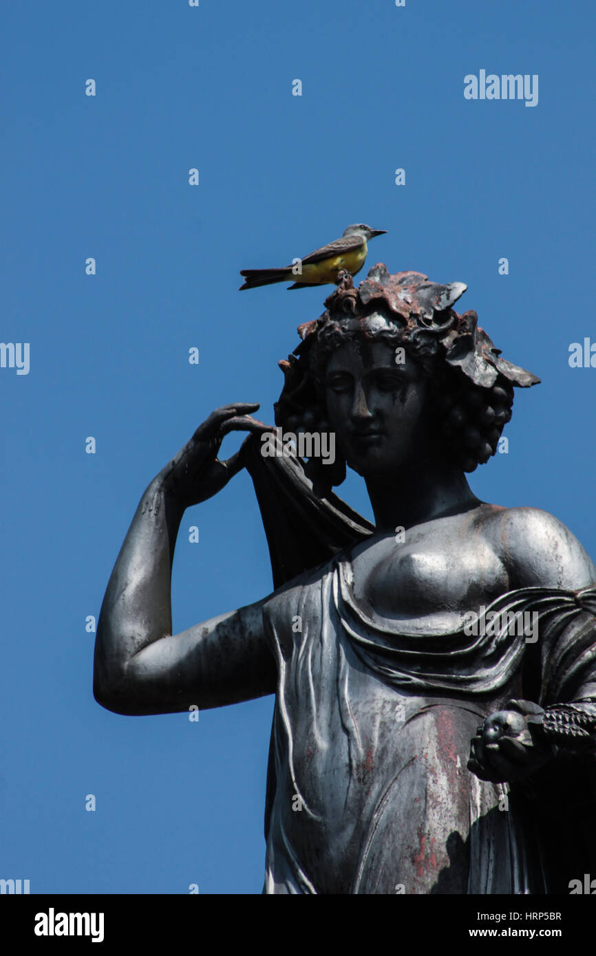 Cast iron statue, that represents Ceres, the goddess of the agriculture ...