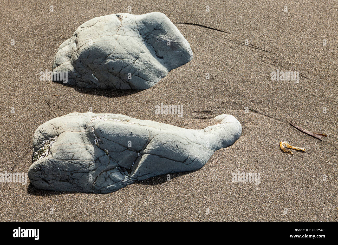 Rocks and sand on 2nd Beach, Olympic National Park, Washington coast ...