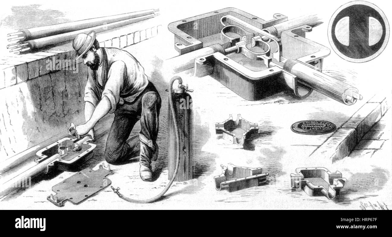 NYC, Laying Edison Electric Mains, 1881 Stock Photo - Alamy