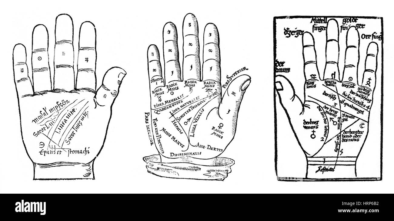 Palmistry palm reading Cut Out Stock Images & Pictures - Alamy