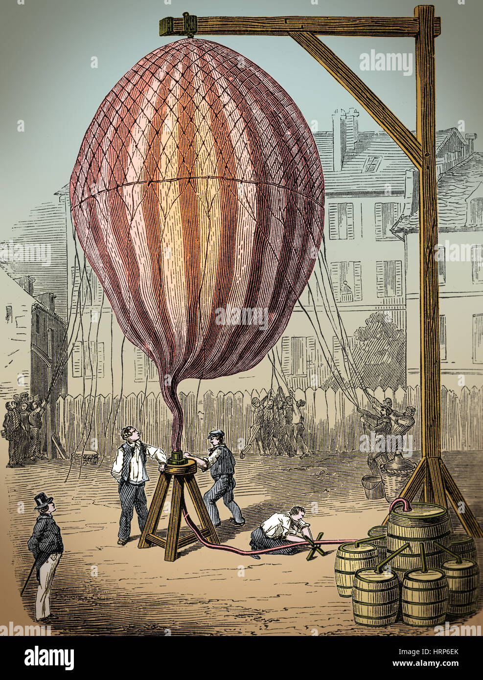 Filling Hydrogen Balloon, 1783 Stock Photo - Alamy
