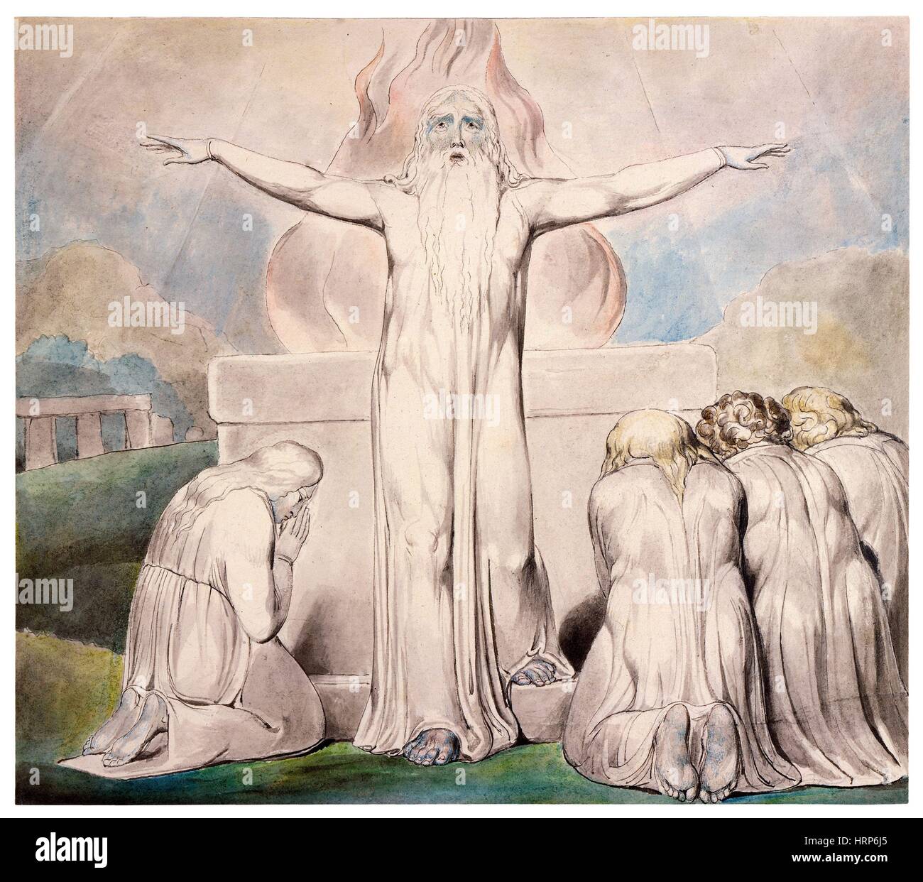 William Blake's "Job's Sacrifice Stock Photo - Alamy