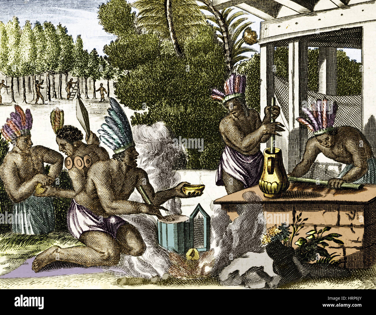 Making Chocolate Mixed with Maize, 1671 Stock Photo - Alamy