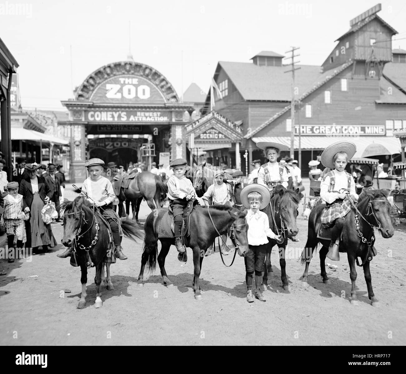 Coney Island Pony Rides, 1904 Stock Photo - Alamy