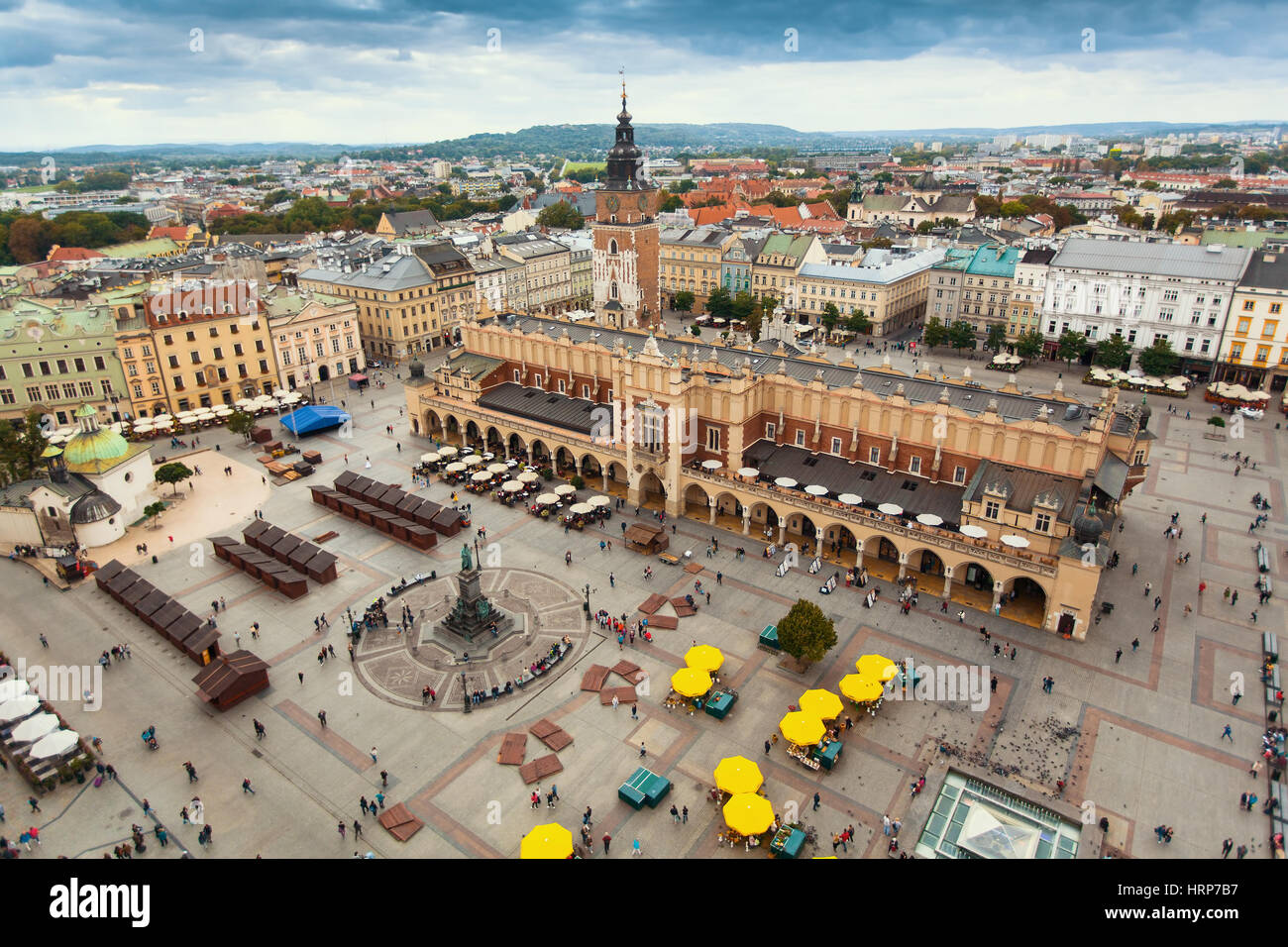 Top view of the main square of Krakow, Poland Stock Photo - Alamy