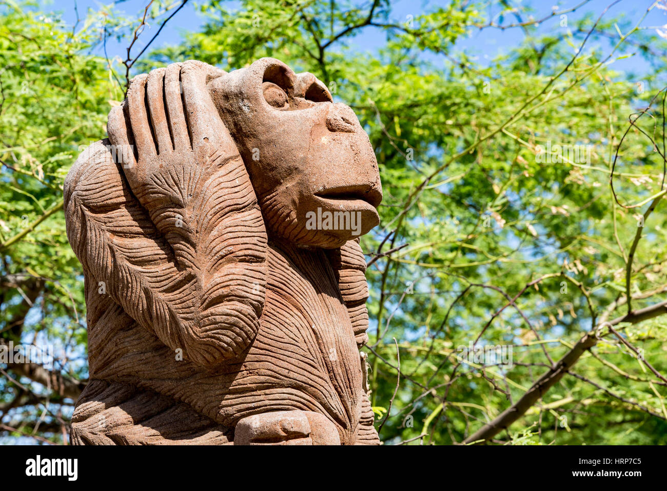 Monkey carving at Christ the King Beach Dili, East Timor Stock Photo ...