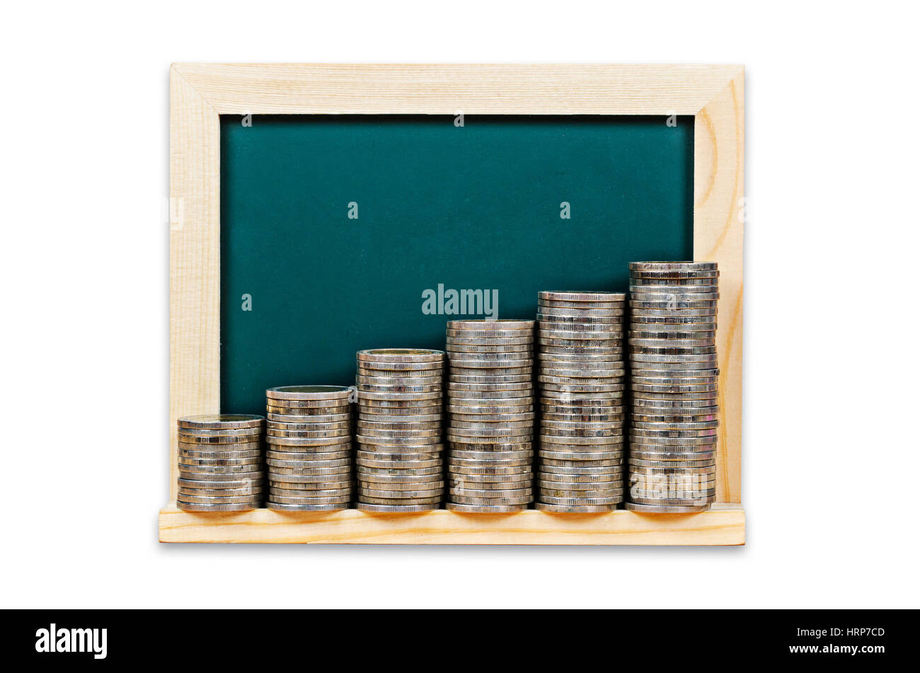 Money graph on chalkboard isolated on white background, Saved clipping ...