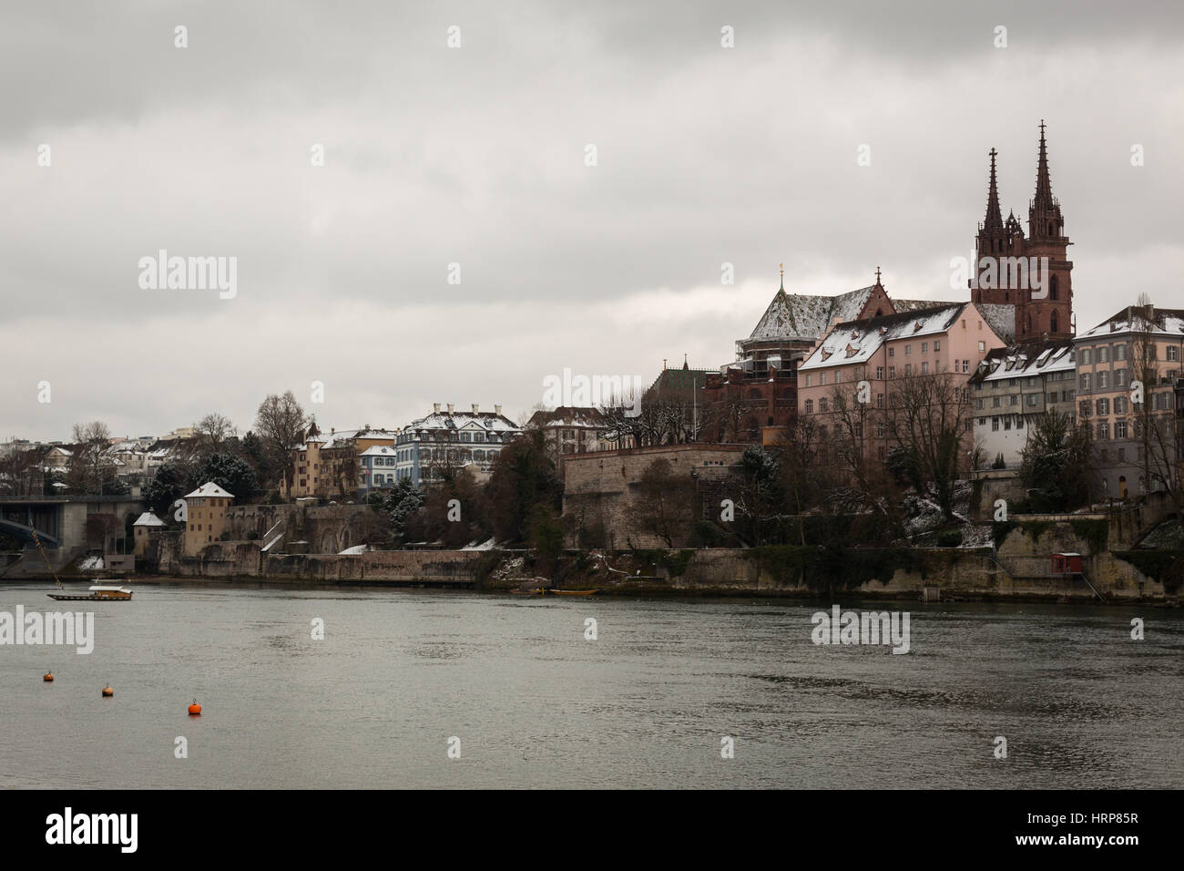 A photograph of the skyline of Basel, Switzerland. Taken from the ...