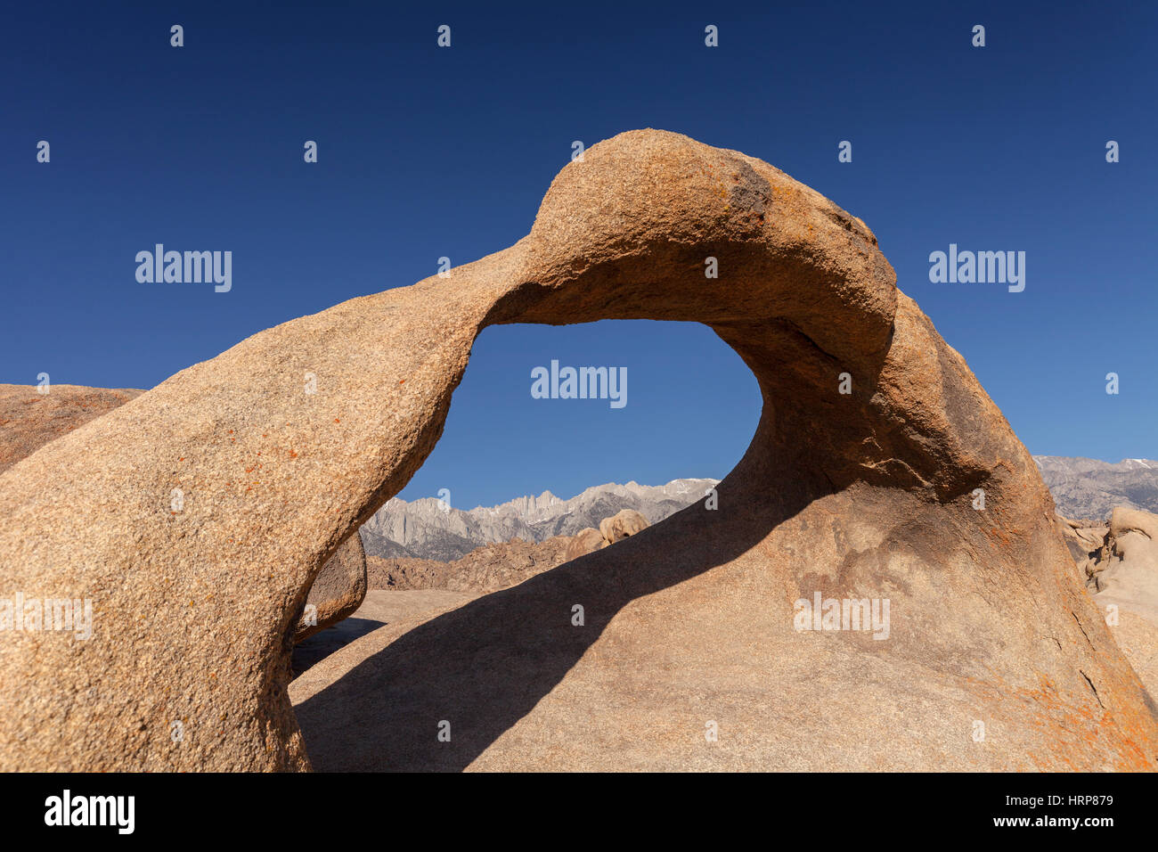 Alabama hills arched rock, a historic symbol of the American West with ...