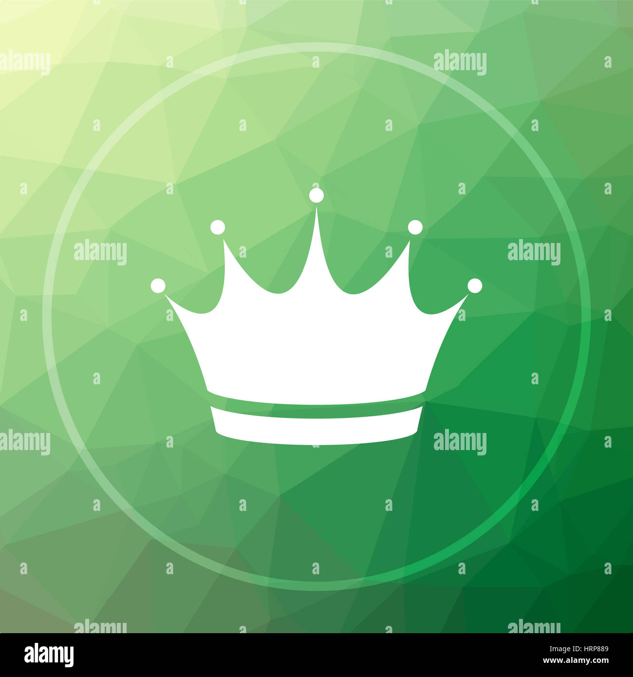Crown icon. Crown website button on green low poly background Stock ...