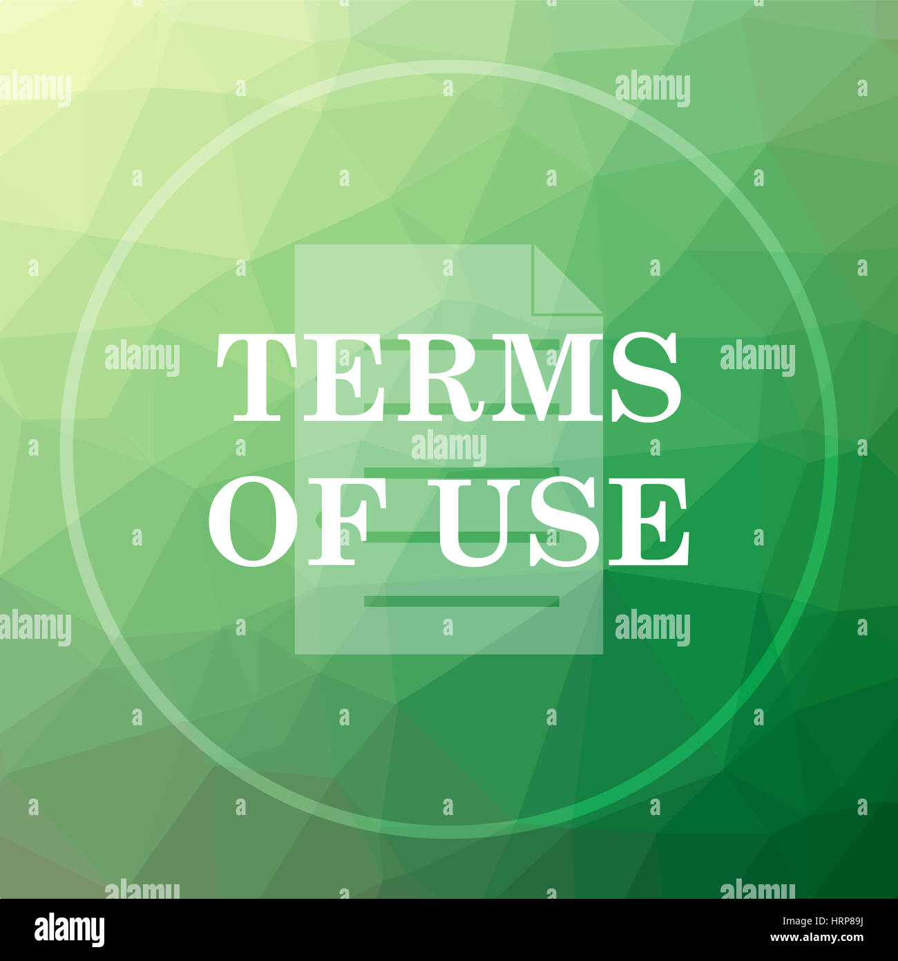 Terms of use icon. Terms of use website button on green low poly ...