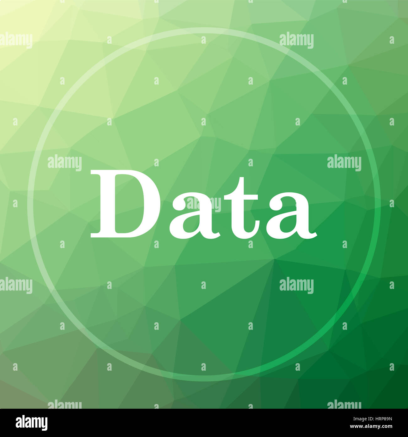 Data icon. Data website button on green low poly background Stock Photo ...