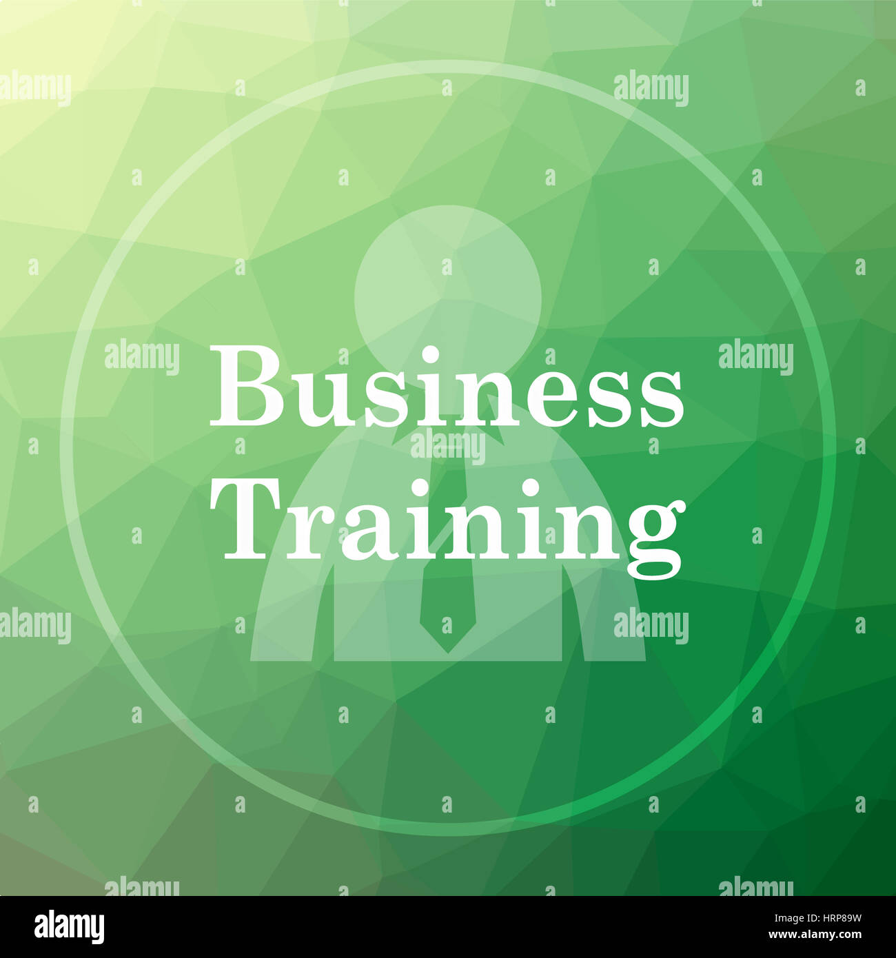 Business training icon. Business training website button on green low ...