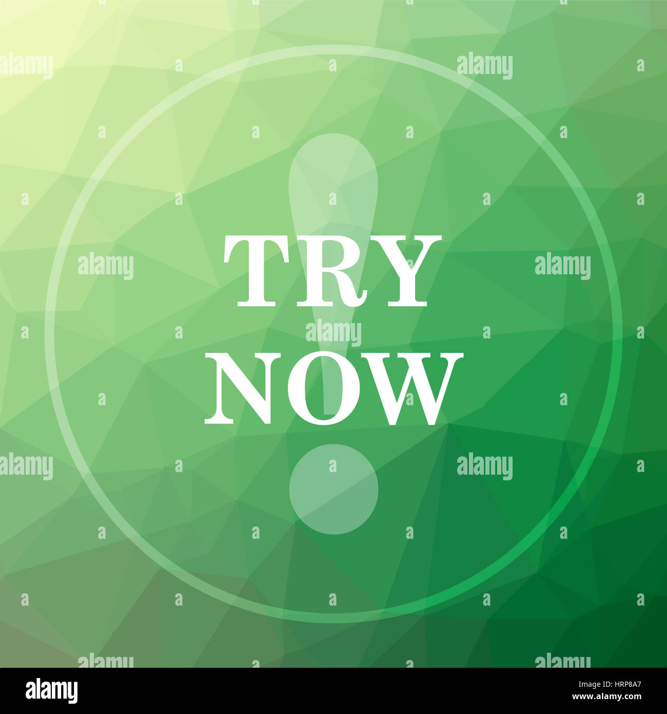 Try now icon. Try now website button on green low poly background Stock ...