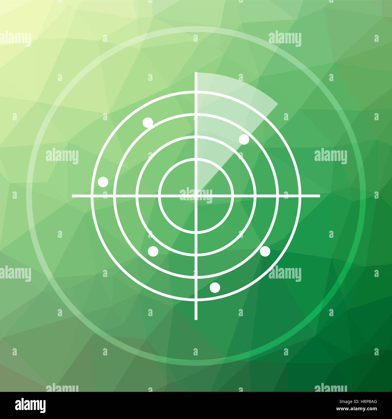 Radar icon. Radar website button on green low poly background Stock ...